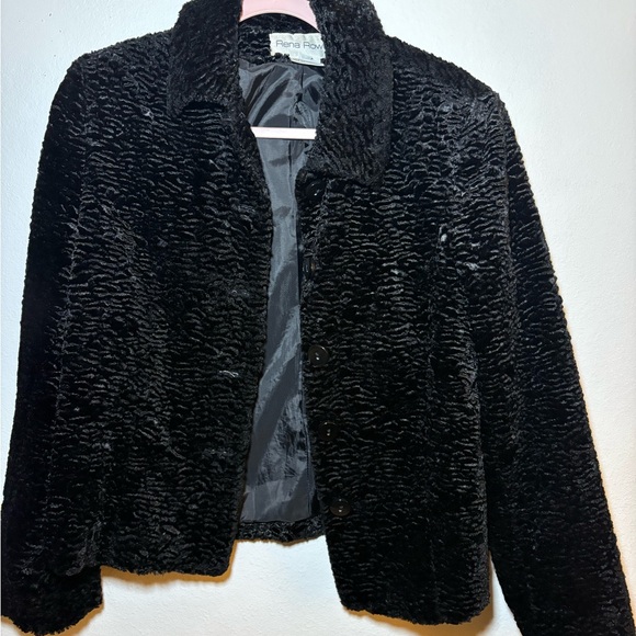 Rena Rowan | Jackets & Coats | Vintage Rena Rowan Black Faux Fur Jacket ...